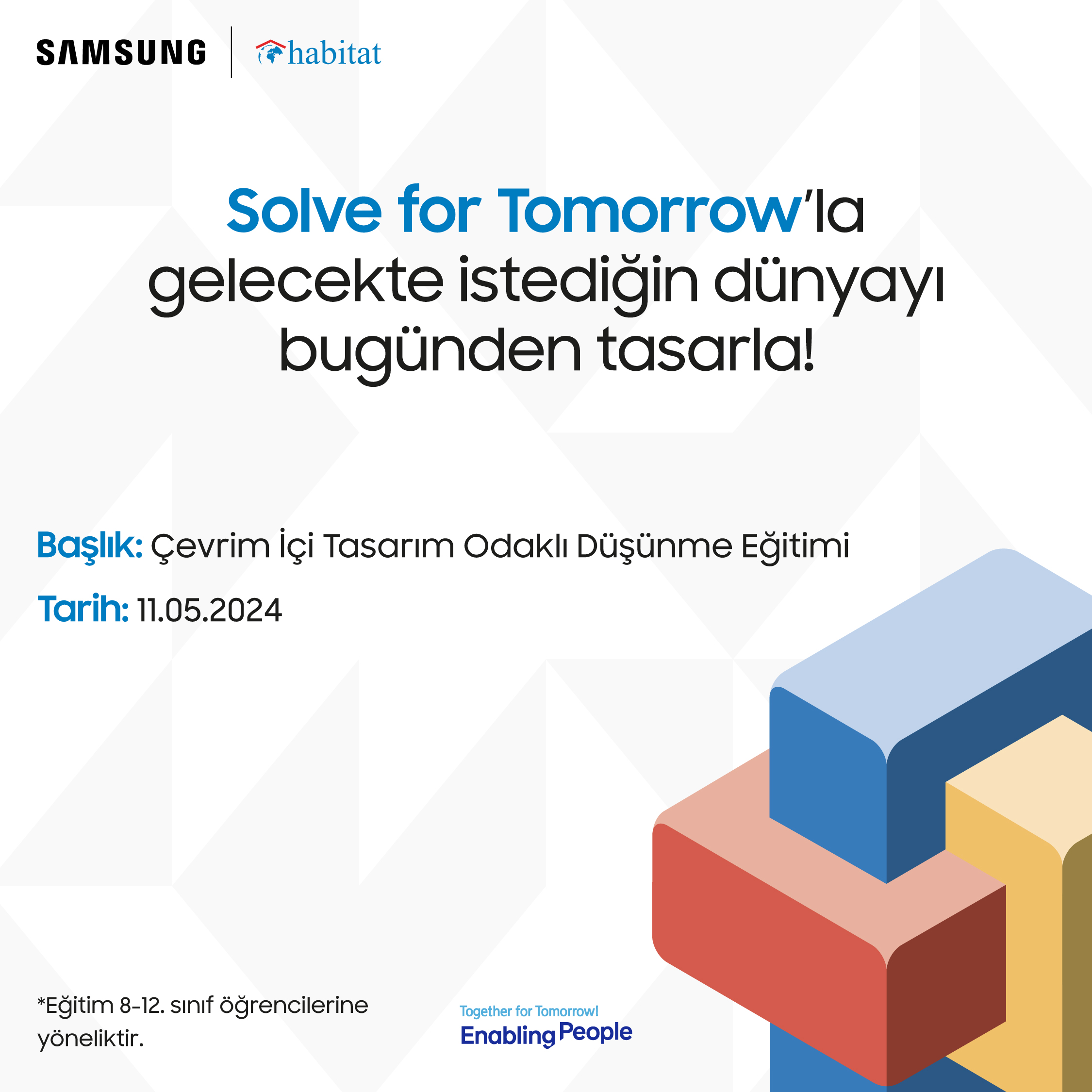 Solve For Tomorrow Projesi Çevrim İçi Tasarım Odaklı Düşünme Eğitimi
